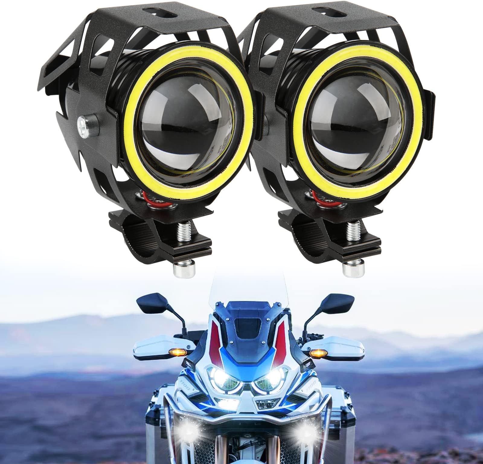 Moto Spot Luci 2 PZ 12 V 30 W U7 LED Angel Eyes Spotlight Luce Bianca ...