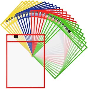 Amazon.com : Cholemy 28 Pcs Job Ticket Holder Reusable Ticket Pocket ...