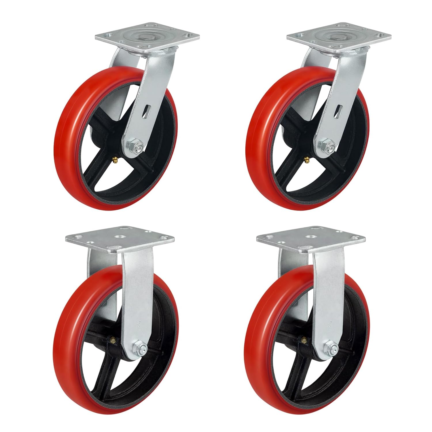 Amazon.com: HANDSAMMU 8 Inch industrail Casters Set of 4, Heavy Duty ...
