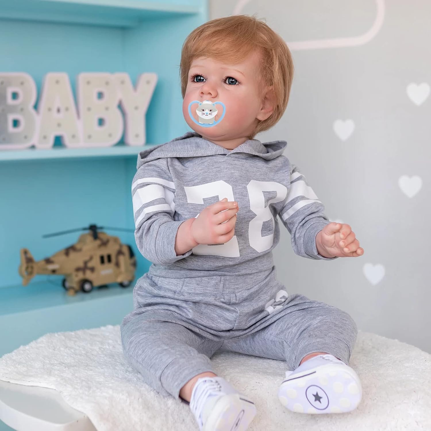 Amazon.com: TERABITHIA 28 Inches Huge Size Rooted Blond Hair Lifelike ...