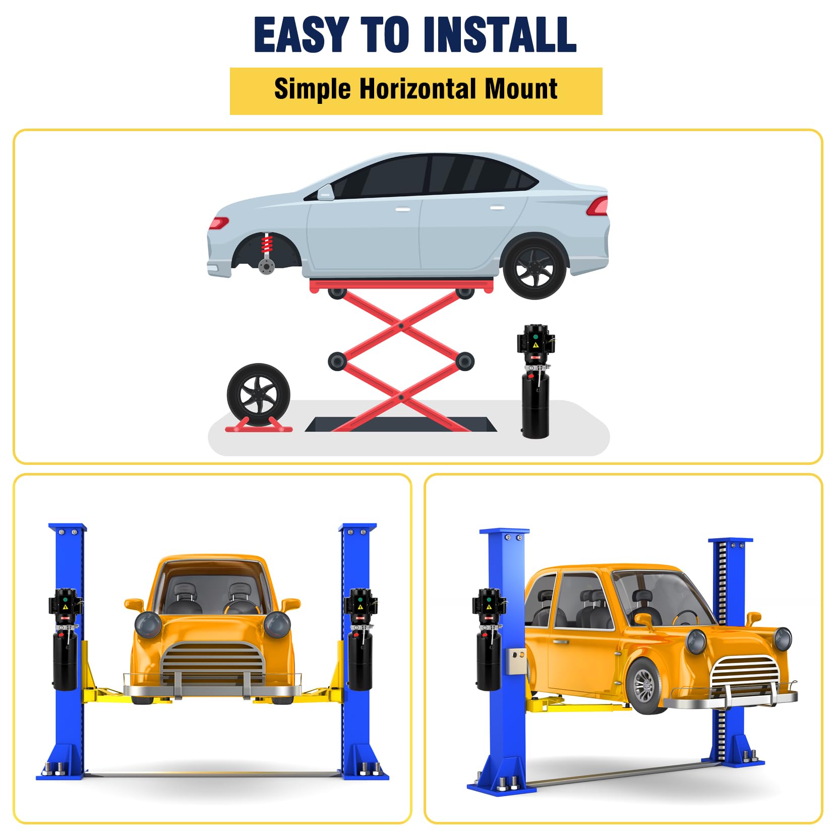 Litake Hydraulic Power Unit 220V 10.5 Quart Car Lift Hydraulic Pump ...