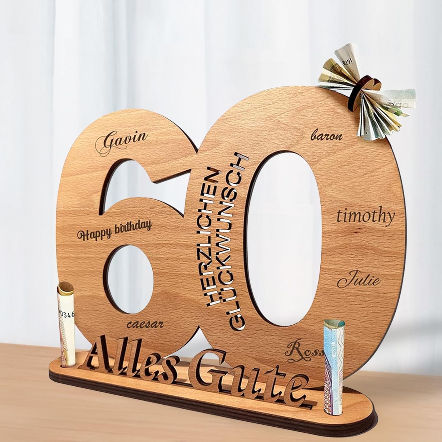 YIDM Holzschild Gästebuch 60 Geburtstag Holz Geschenk zum 60 ...