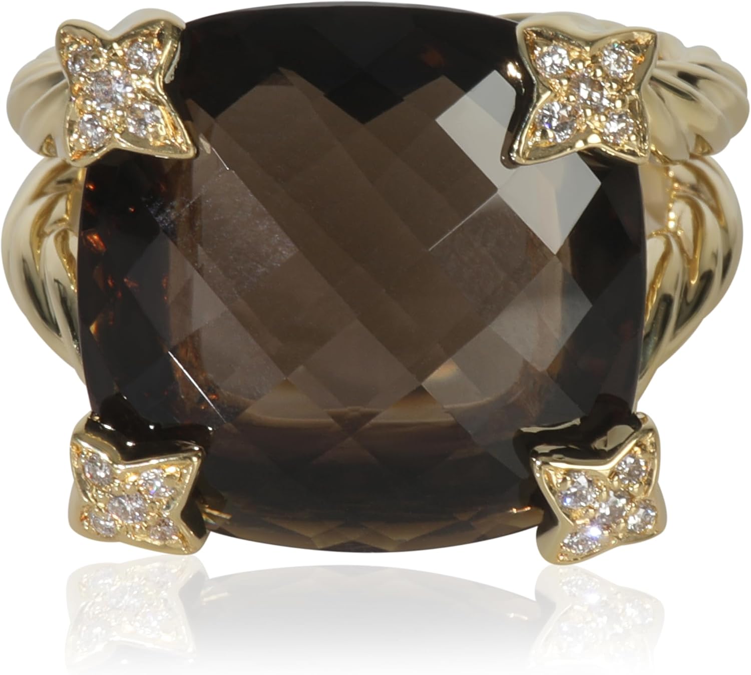 Amazon.com: David Yurman, Pre-Loved On Point Ring, Yellow Gold, Smokey ...