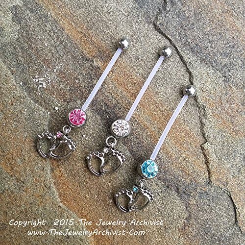 Amazon.com: BLUE Bling Crystal Baby feet Gender Announcement Pregnancy ...