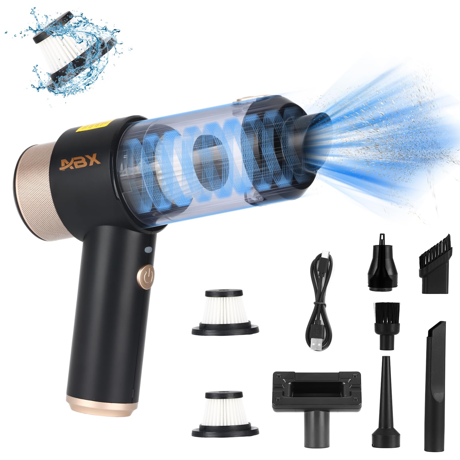 Amazon.com: ABX Car Vacuum, 5 in 1 Car Vacuum Portable Cordless, Hand ...