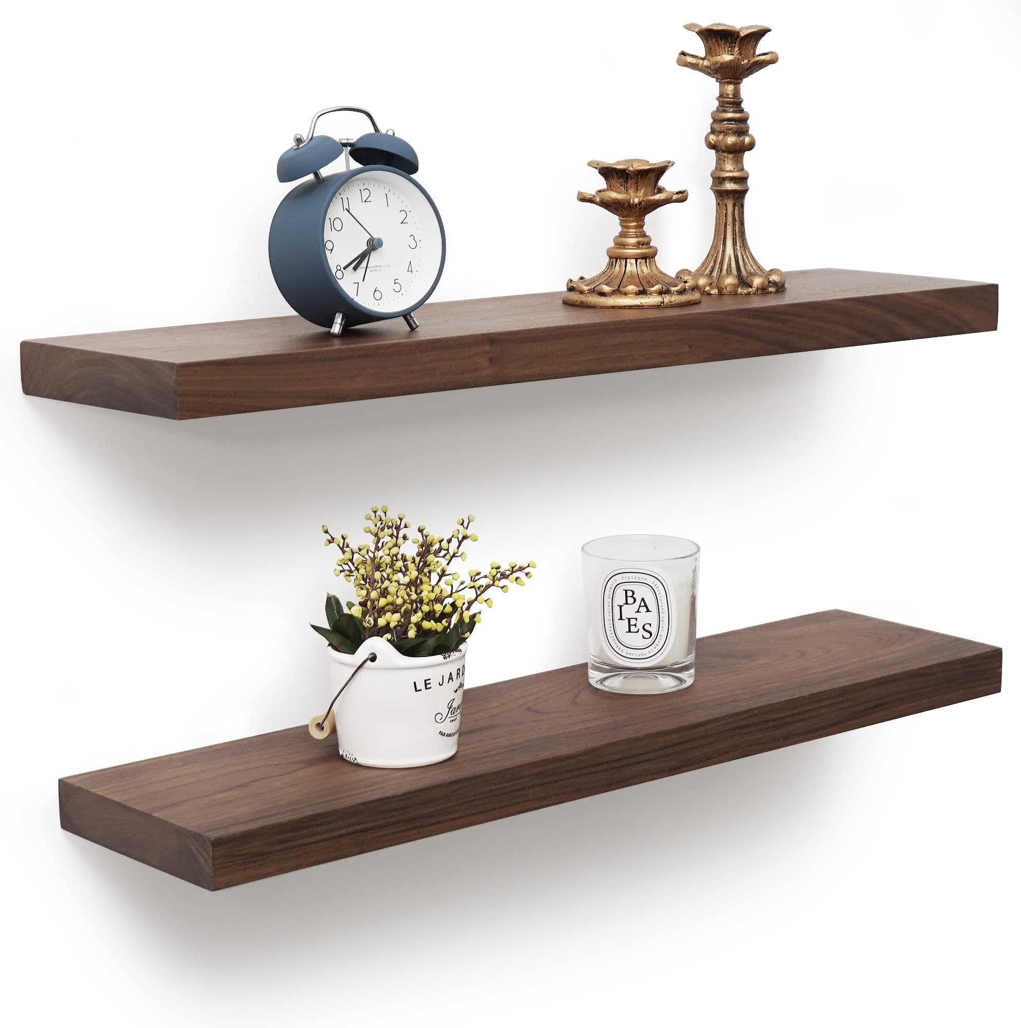 Amazon.com: BGMG Wood Floating Shelves 24 inch, Wide Rustic Wooden Wall ...