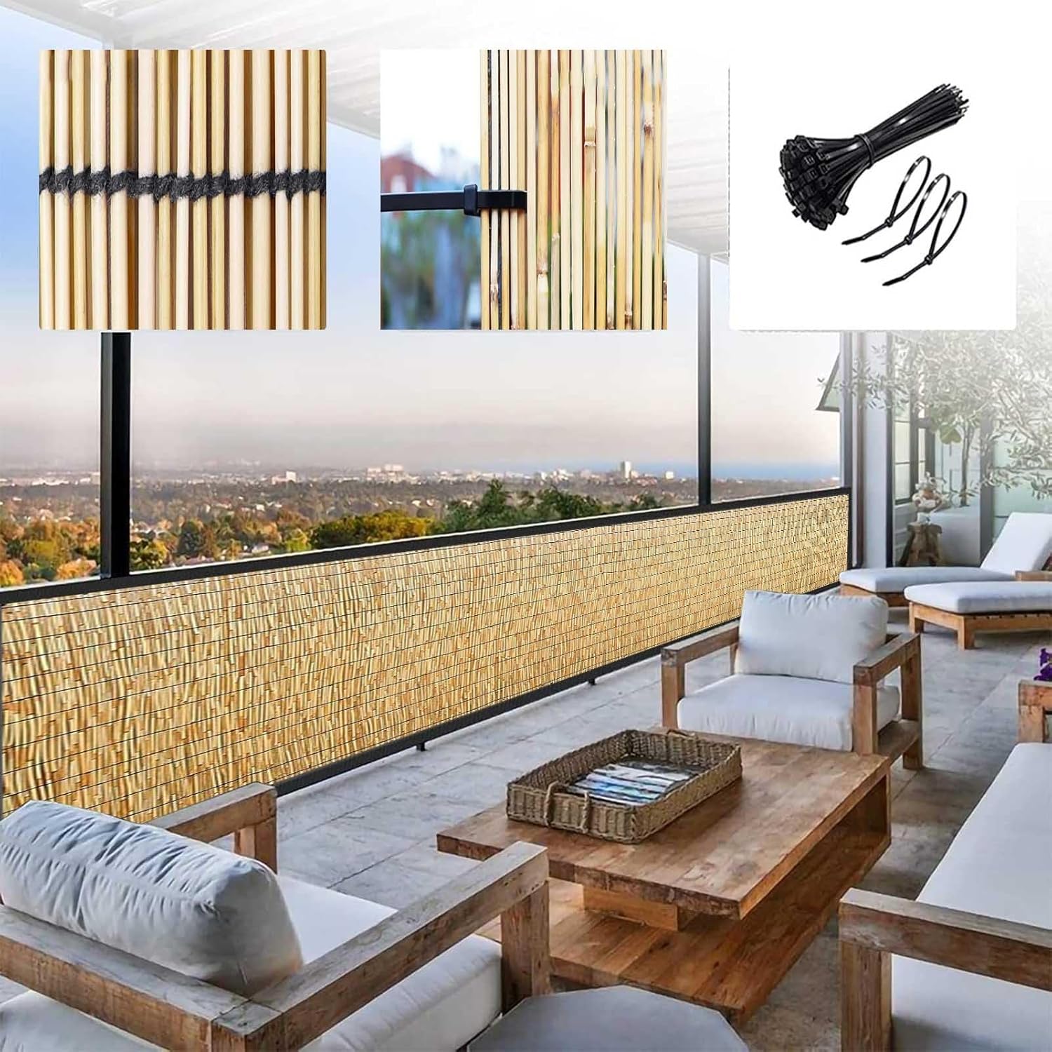 Amazon.com : oukaiman Bamboo Fence - Natural Reed Fencing - Bamboo Reed ...