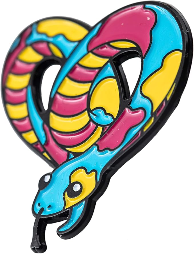 Amazon.com: Pansexual Pride Noodle Love Enamel Pin | Heart-Shaped Snake ...