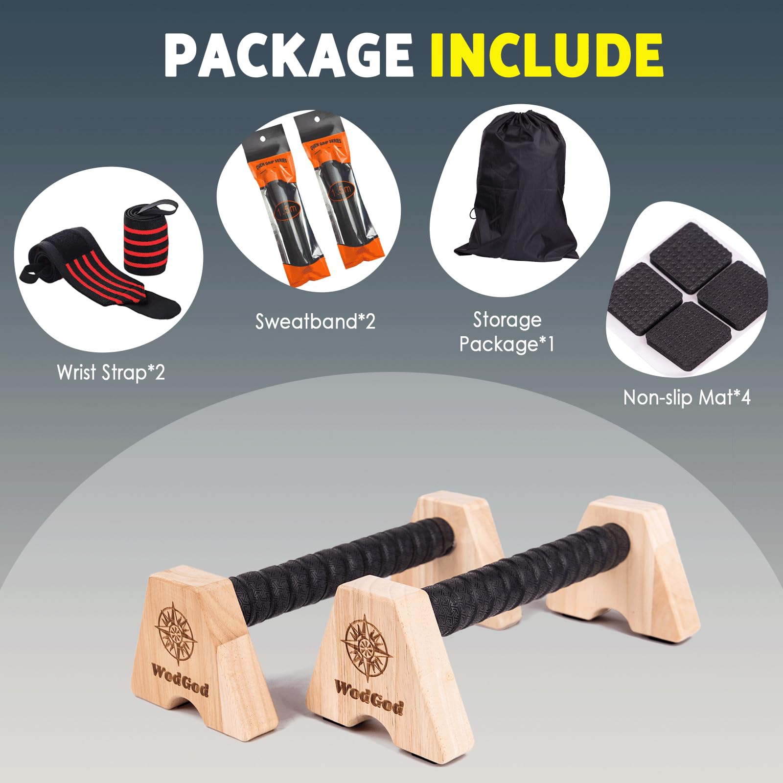 Snapklik.com : Premium Wooden Push Up Bars,Parallettes Bars For ...