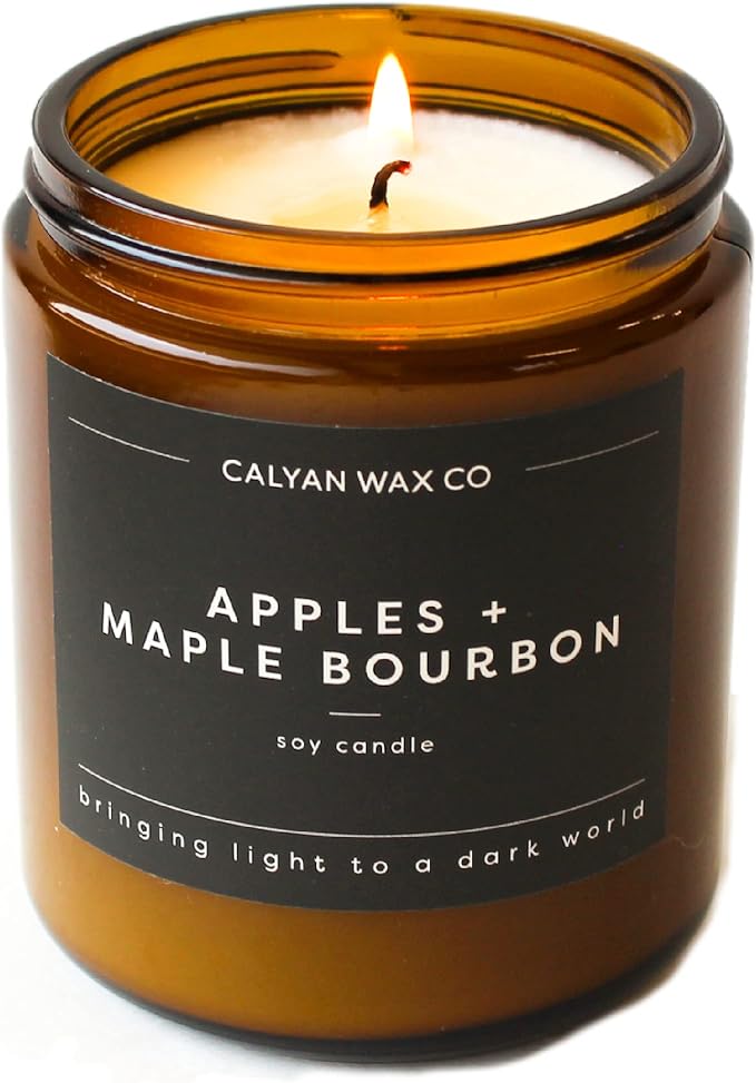 Amazon.com: Calyan Wax Soy Wax Candle, Apples & Maple Bourbon Scented ...