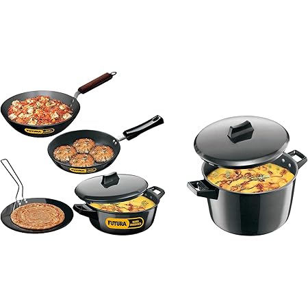 Buy Hawkins Futura 5 Pieces Cookware Set 4 - Non Stick Kadhai, Two ...
