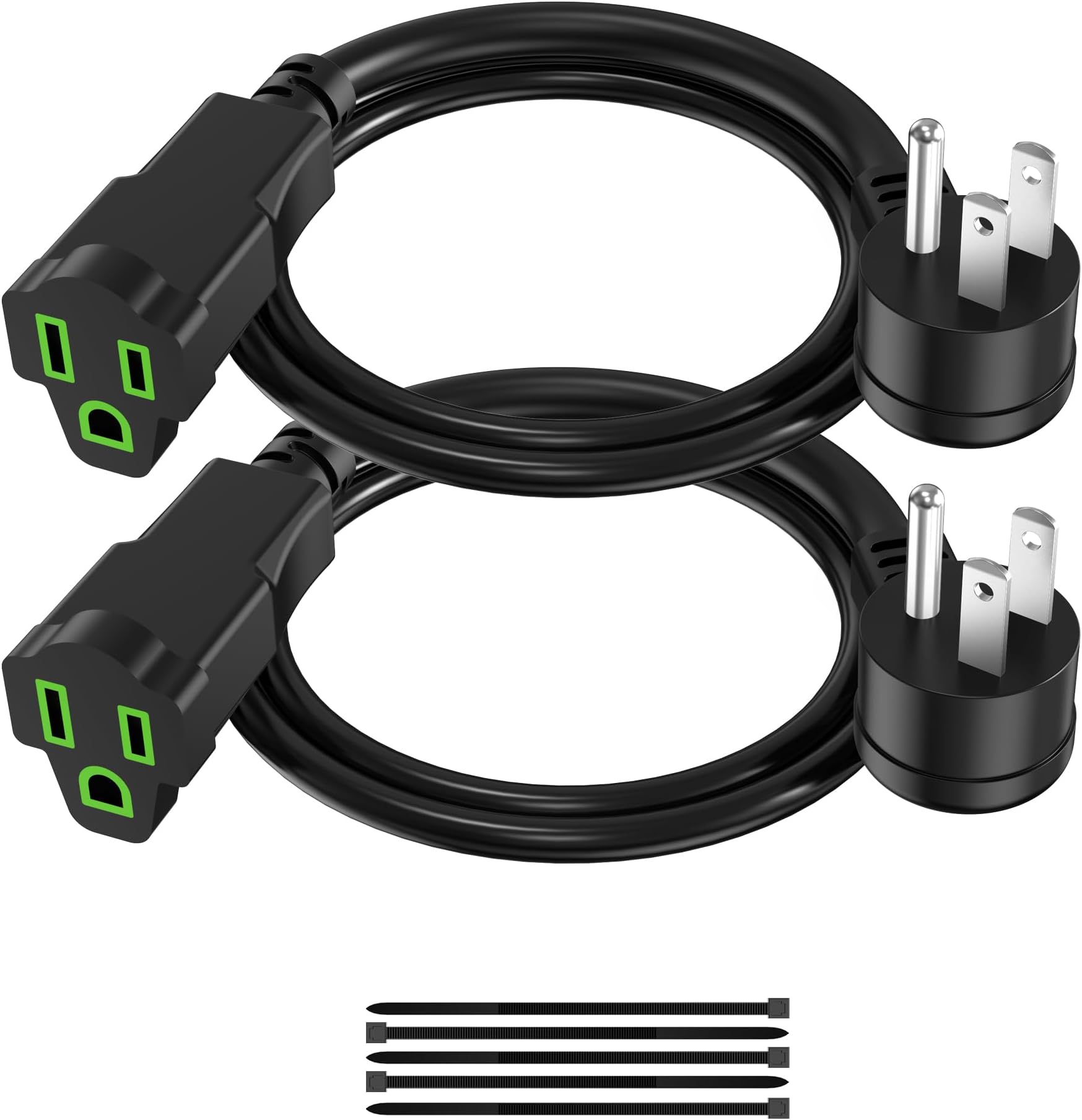 Amazon.com: 2 Pack Power Extension Cord 0.5FT/6Inch, Short 3 Prong ...