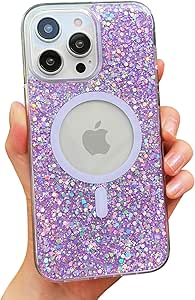 Amazon.com: ASONCE Cute Glitter for iPhone 14 Pro Case [Compatible with MagSafe] [10FT Drop ...