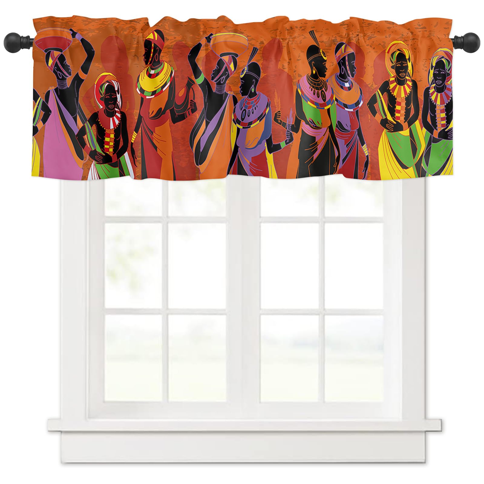 Amazon.com: African Women Curtain Valance for Windows/Living Room ...