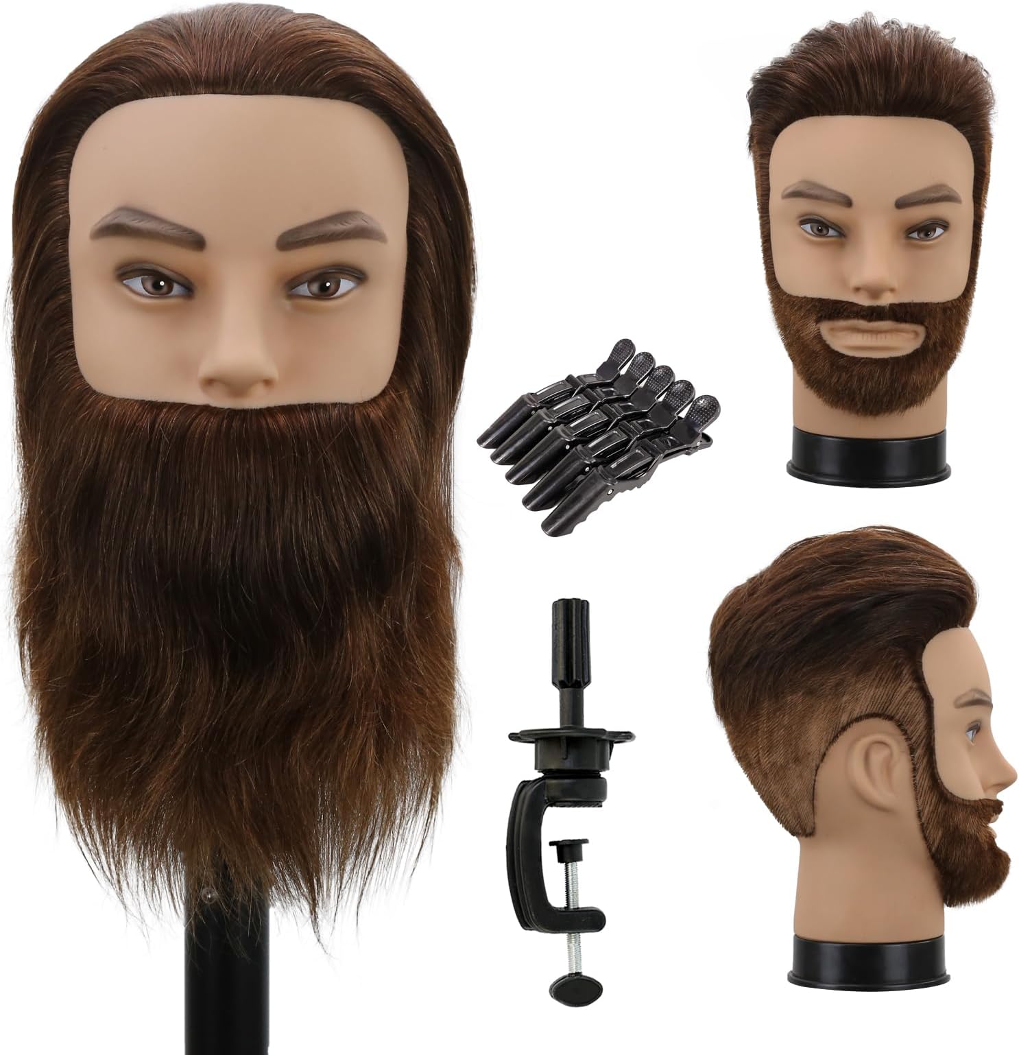 Amazon.com: Male Mannequin Head,Training Head with 100% Human Hair ...
