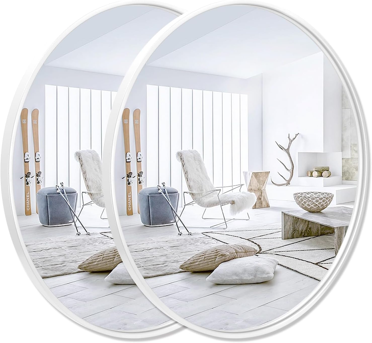 Amazon.com: AULESET 42" Round Mirror, Black Wall Mirror Large Circle ...