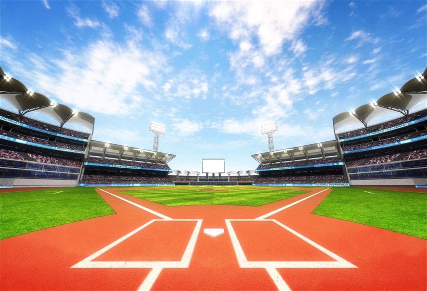 Amazon.com : Laeacco 7x5ft Vinyl Baseball Stadium Backdrop Photography ...