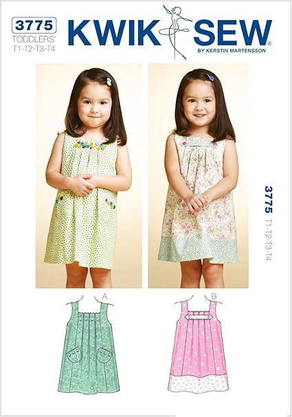 Amazon.com: Kwik Sew K3775 Dresses Sewing Pattern, Size T1-T2-T3-T4 ...