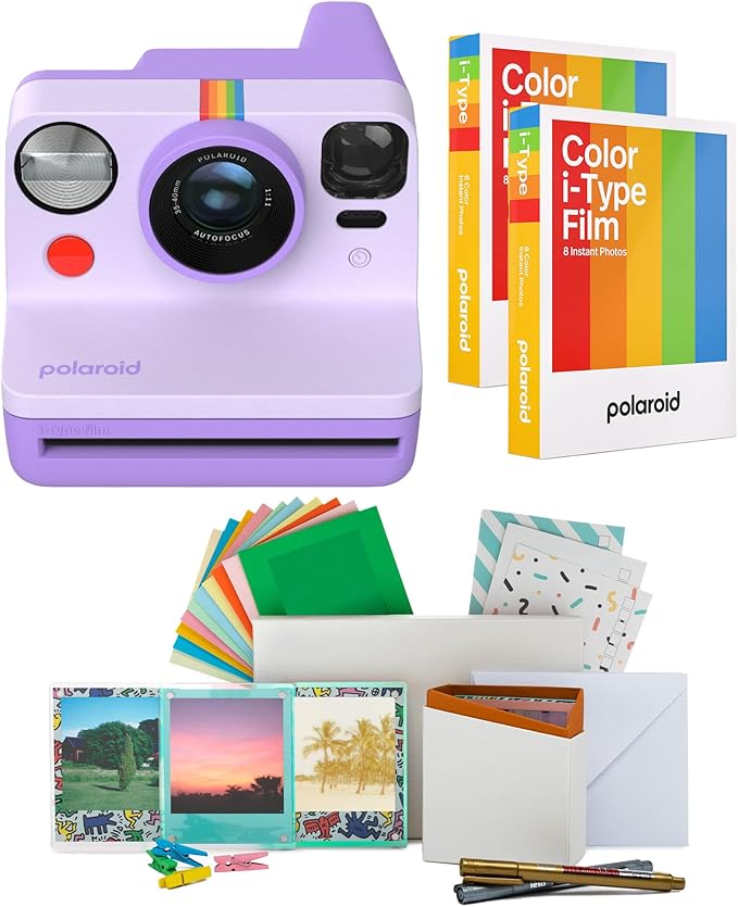 Amazon.com : Polaroid Now Gen 2 Camera in Purple with Double Pack Film ...