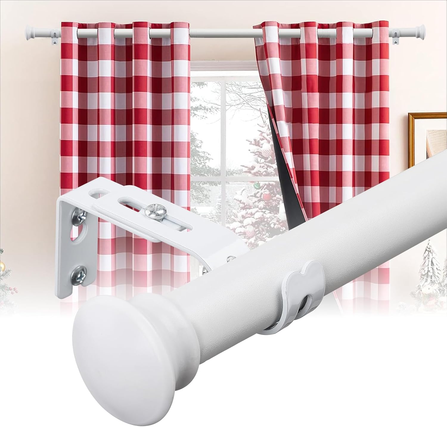 Amazon.com: 1 Inch Curtain Rods for Windows, White Curtain Rod Heavy ...