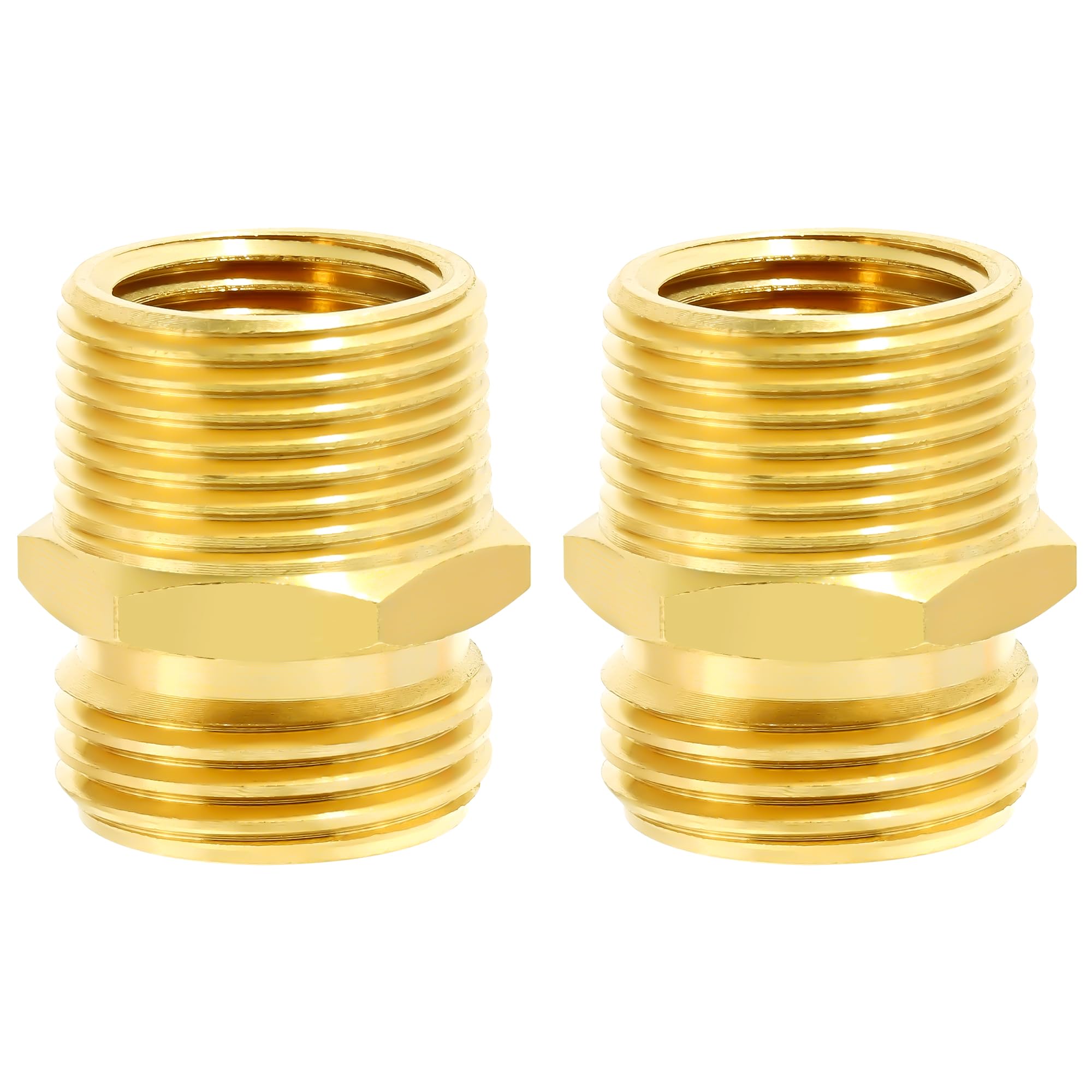 Snapklik.com : 2 Pack Brass Garden Hose Adapter, Male To Male Hose ...