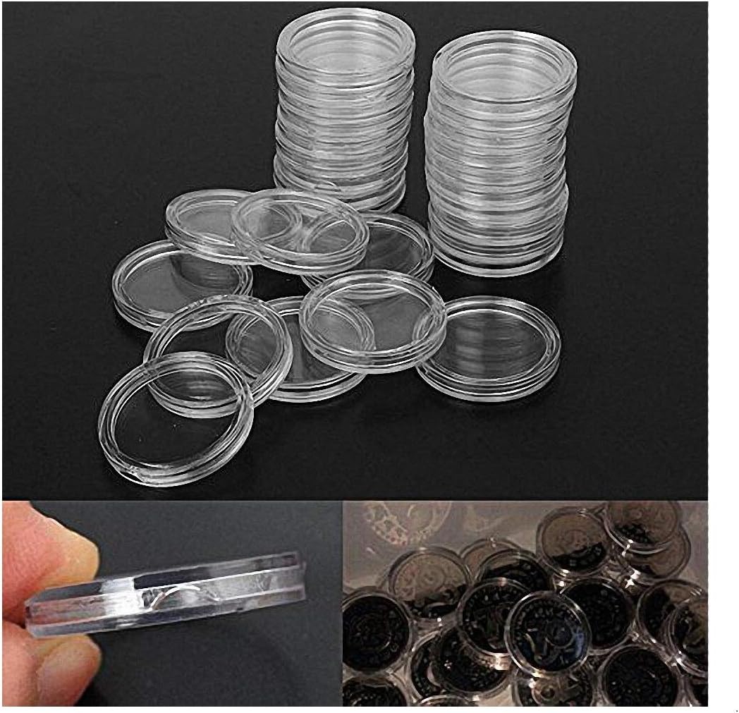 40 mm Silver Coin Holder Coin Case Coin Capsules Storage Container with ...