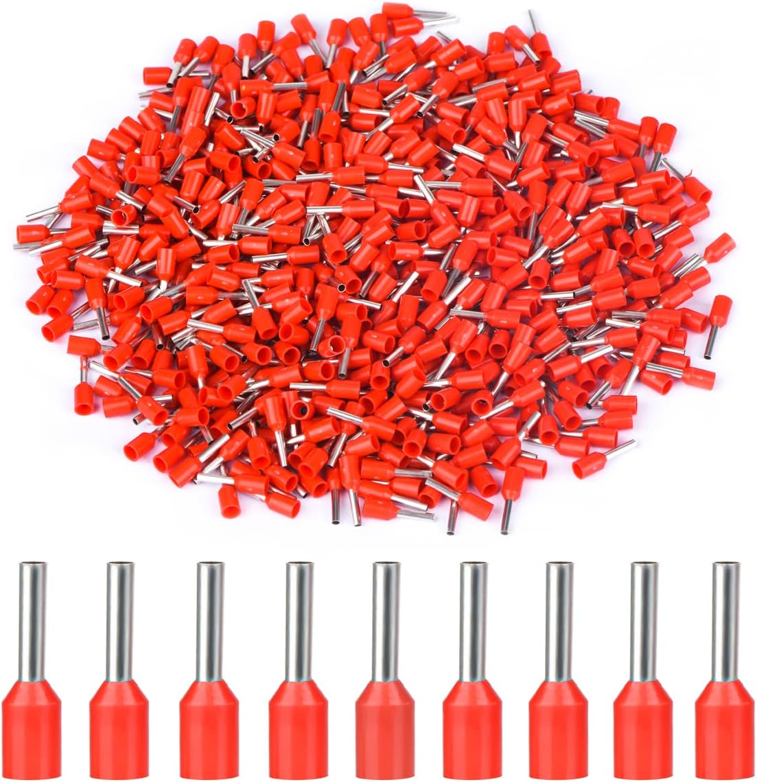 500 Pieces Wire Ferrules Terminals Kit 18 AWG Insulated Cord Pin End ...