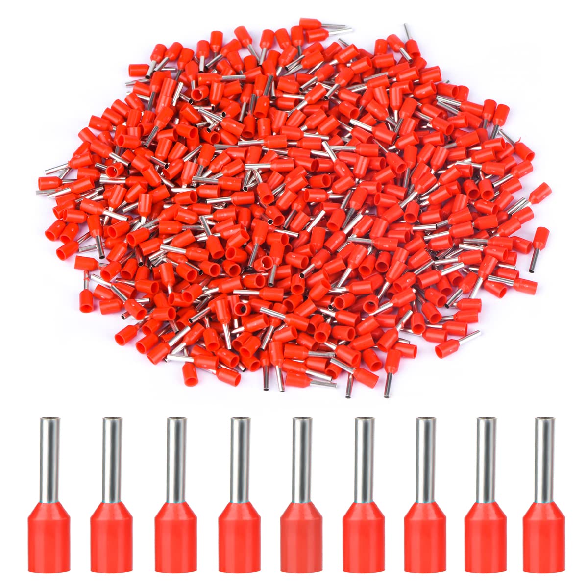 500 Pieces Wire Ferrules Terminals Kit 18 AWG Insulated Cord Pin End ...