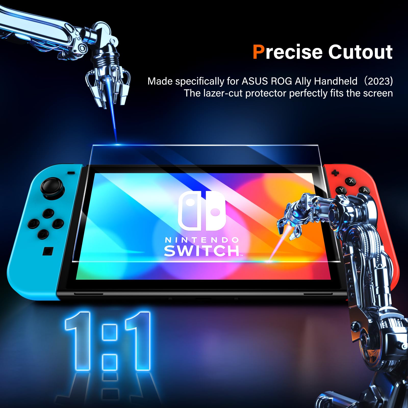 Snapklik.com : UniqueMe For Nintendo Switch OLED Screen Protector, 1 S ...