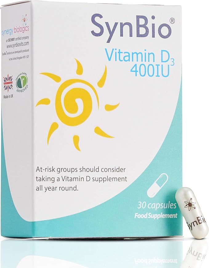 SynBio Vitamin D3 400 IU | 30 Capsules - One Month Supply | Peanut Free ...