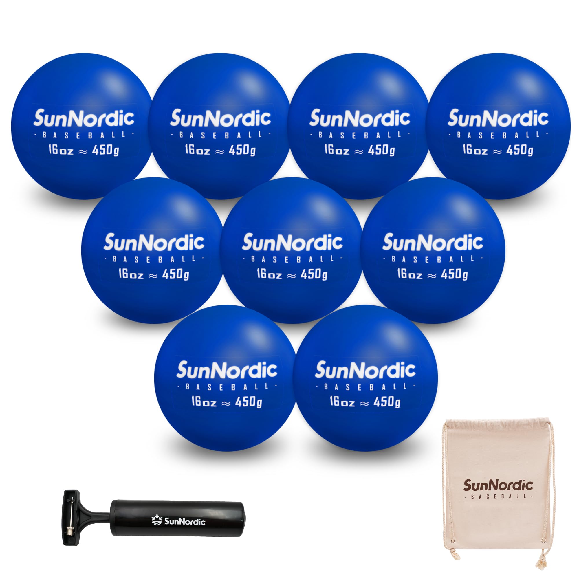 Snapklik.com : SunNordic 9 Pack Weighted Baseballs Set