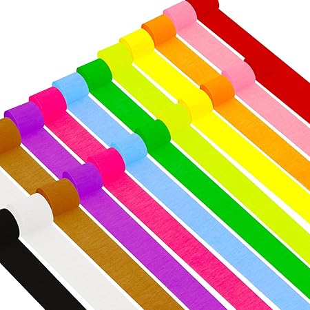 Amazon.com: 96 Rolls Crepe Paper Streamers Rainbow Streamers Photo ...