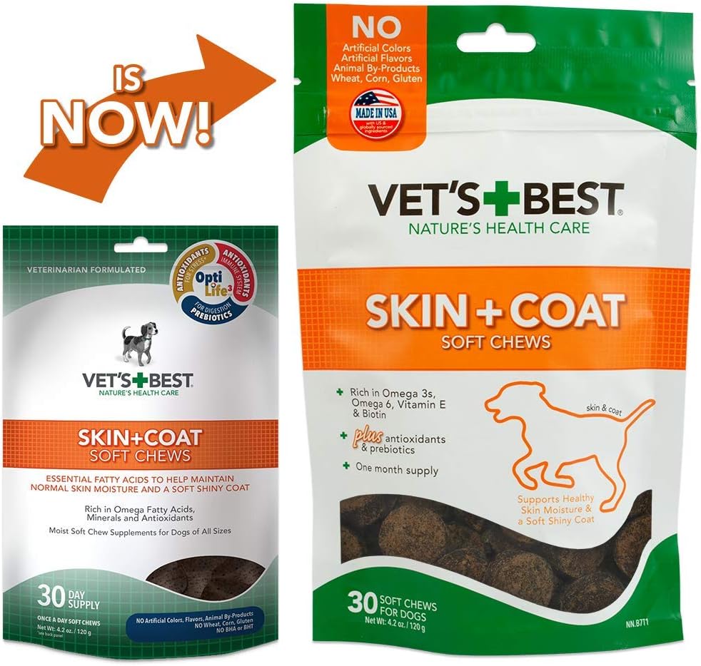 Vet’s Best Skin & Coat – Suplementos masticables suaves para perros ...