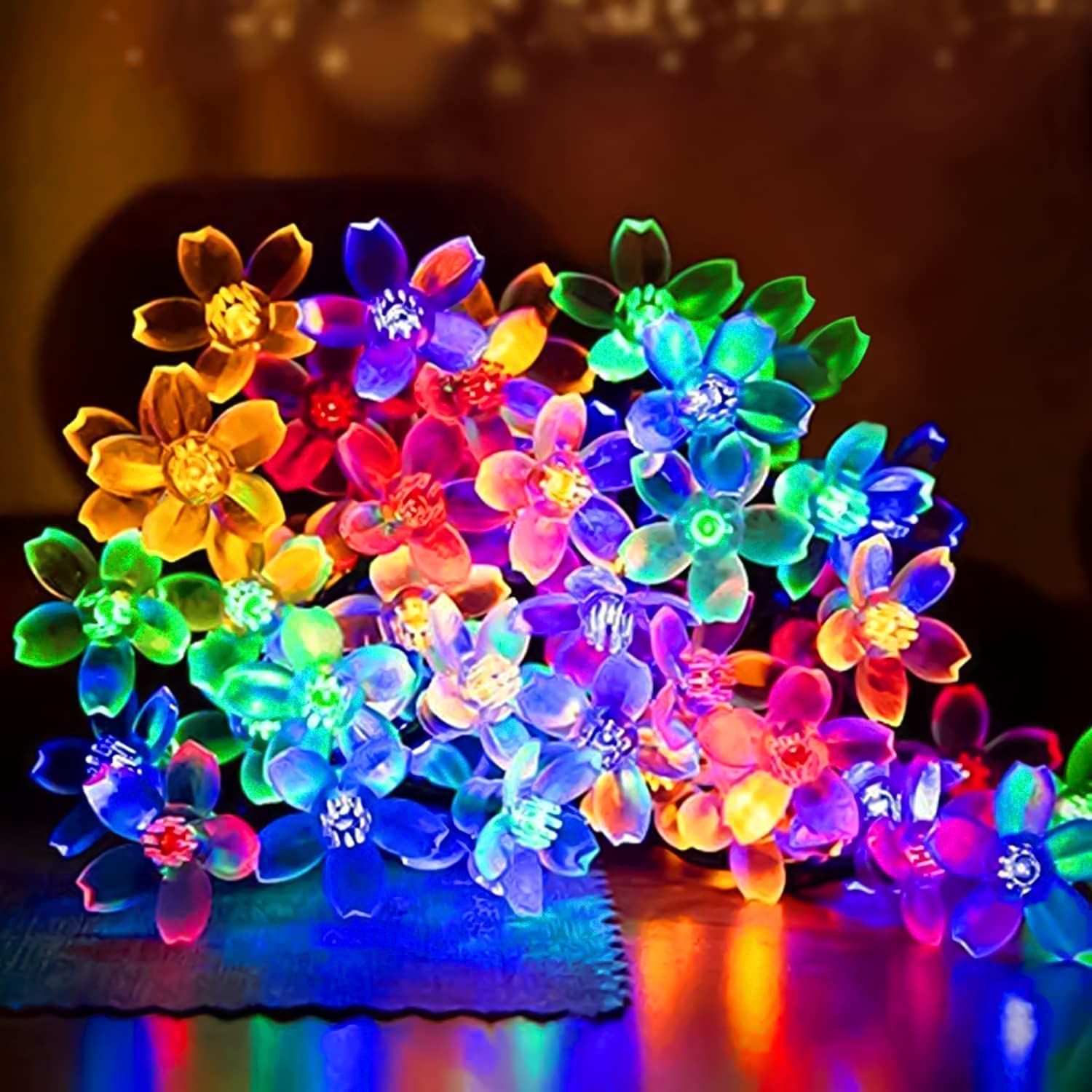 Buy The Purple Tree Plastic Multicolor Flower Led String Light For ...