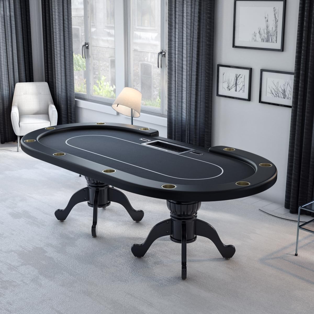 Amazon.com: Poker Table 96 inches for 10 Players Texas Holdem Casino ...