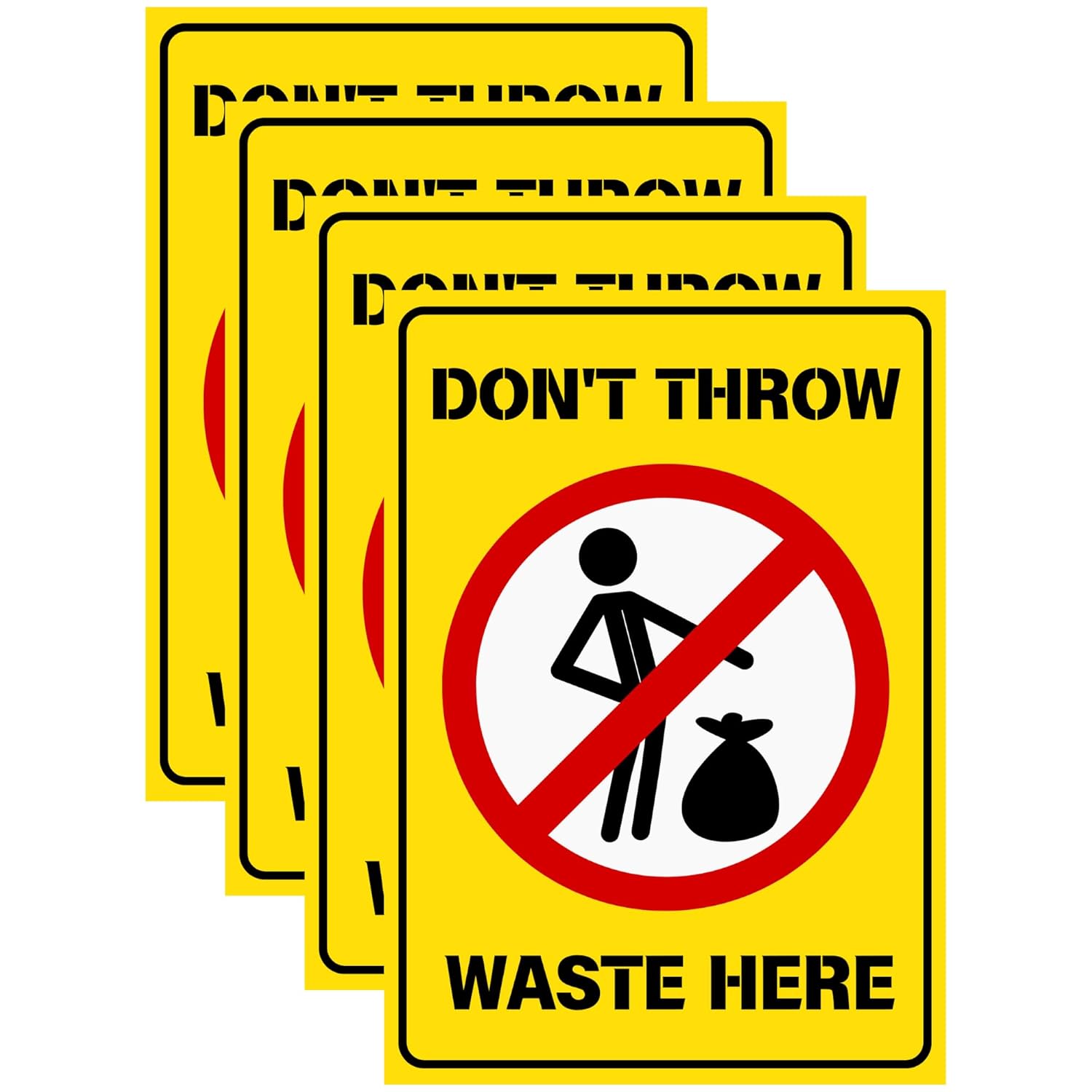 Don't Throw Waste Here Signage Self-Adhesive Signage Sticker ...