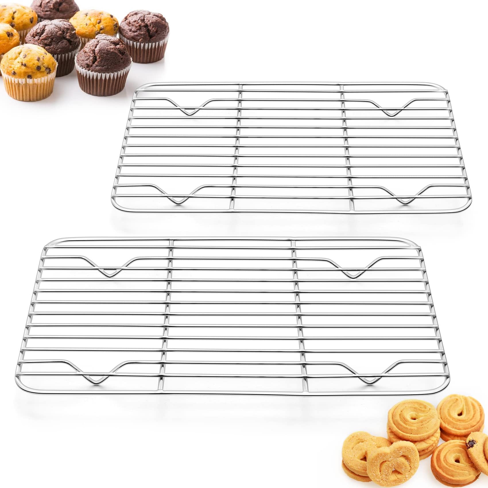 Cooling Racks Set of 2, Joyfair Stainless Steel Small Wire Rack for ...