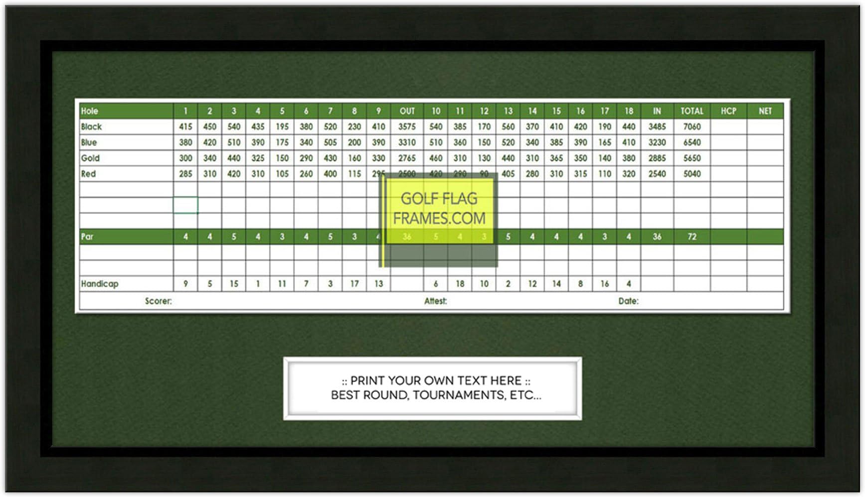 Amazon.com: 11x10 Brown Golf Scorecard Frame, Mouldling brn-001, Green ...