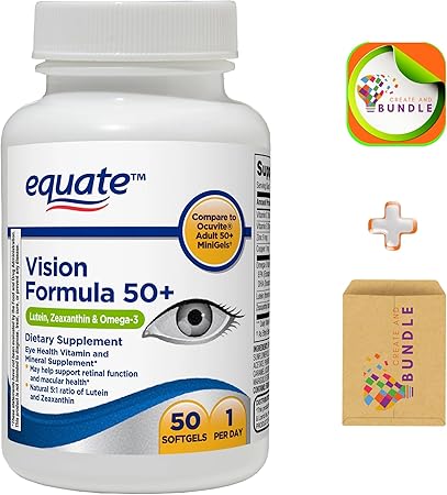 Amazon.com: Equate Vision Formula 50 + Soft Gels Dietary Supplement ...