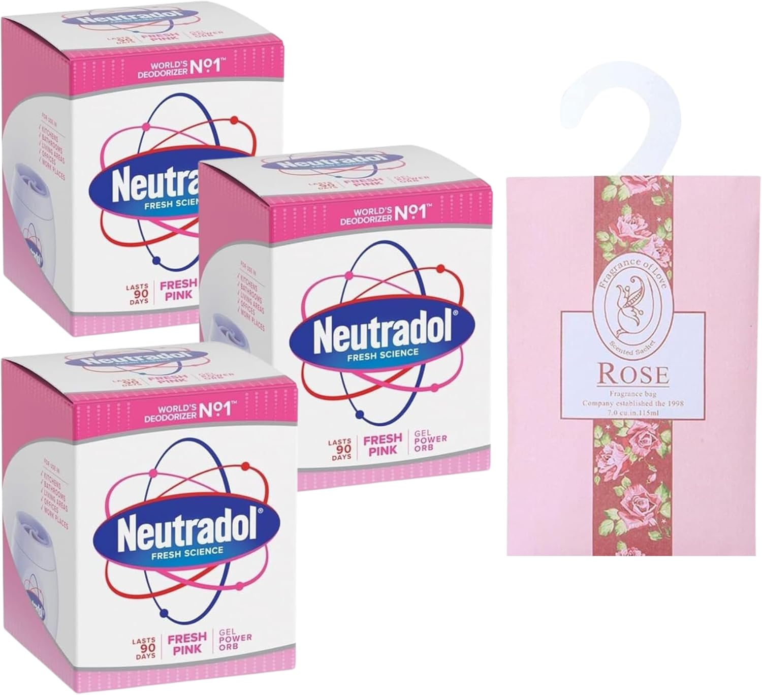 Neutradol Air Freshener Bundle - 3x Neutradol Gel Fresh Pink 135g ...