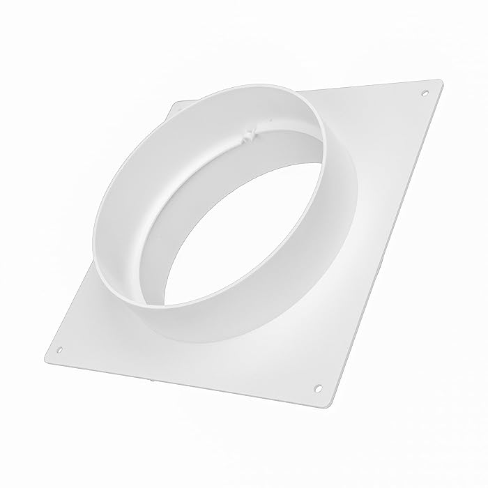 Buy - 5'' Inch Duct Connector with mounting Plate. PVC Plastic Flange ...