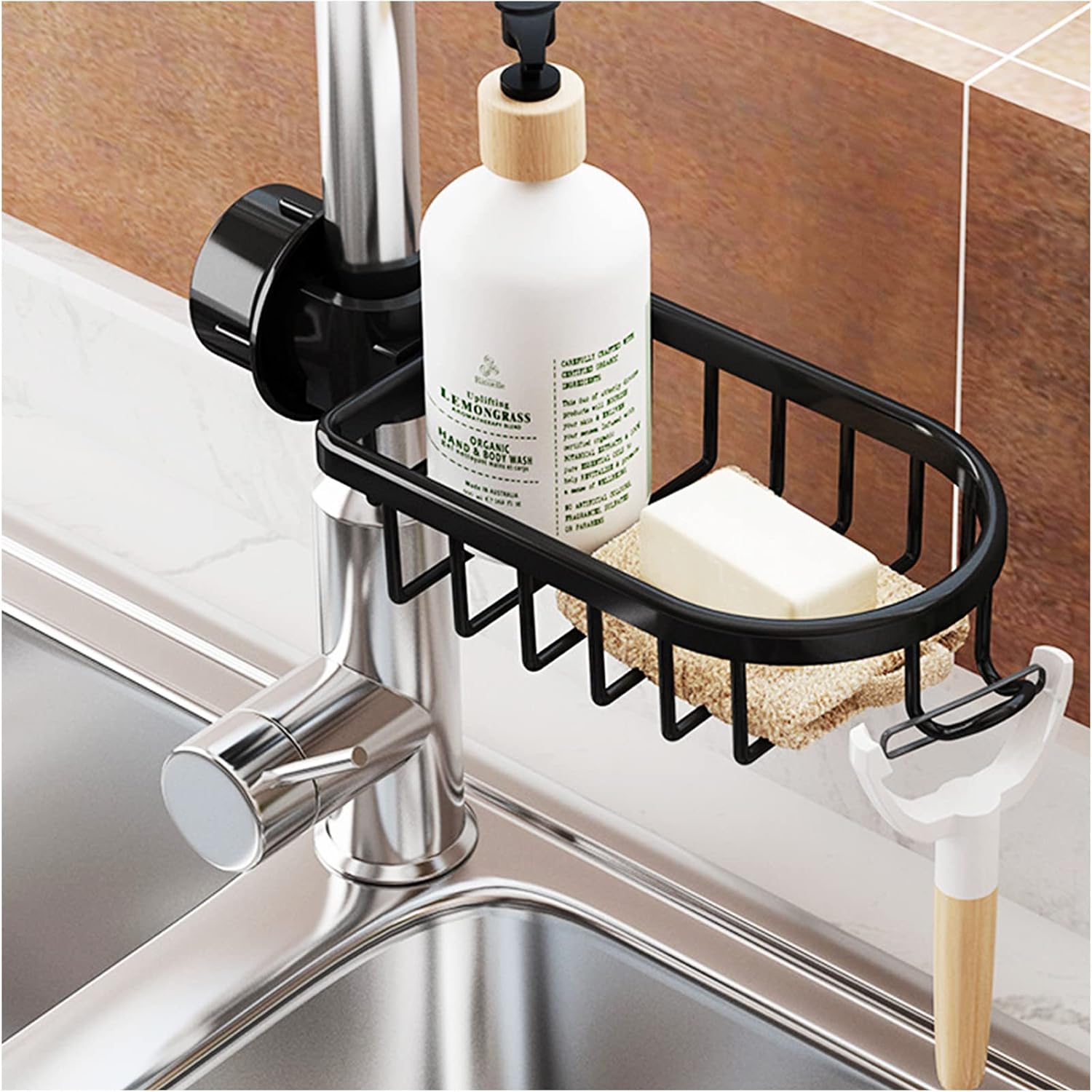 Amazon.com - DBlosp Sponge Holder - Faucet Kitchen Organizer, Aluminium ...
