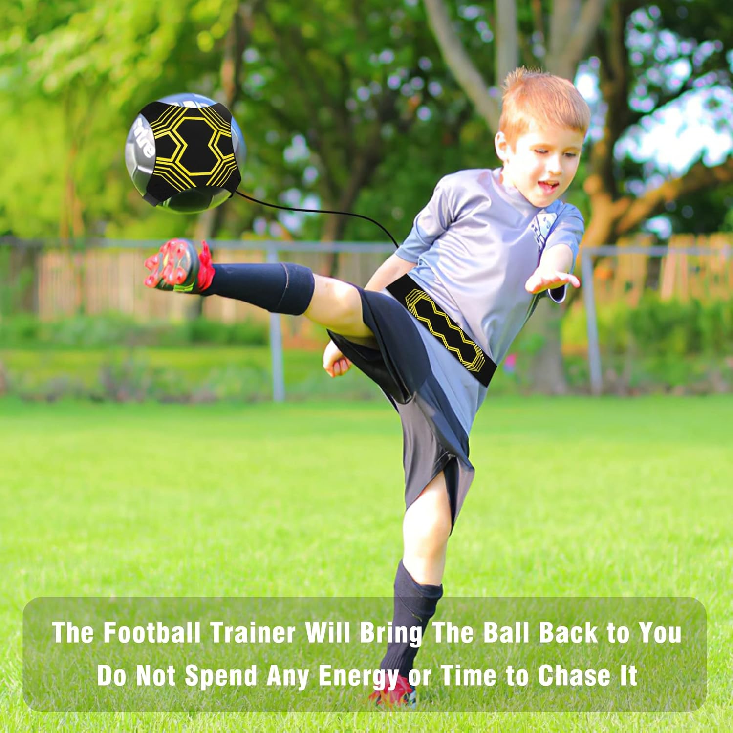 TCJJ Football Kick Trainer Fits Ball Size 3/4/5, Solo Football Trainer ...