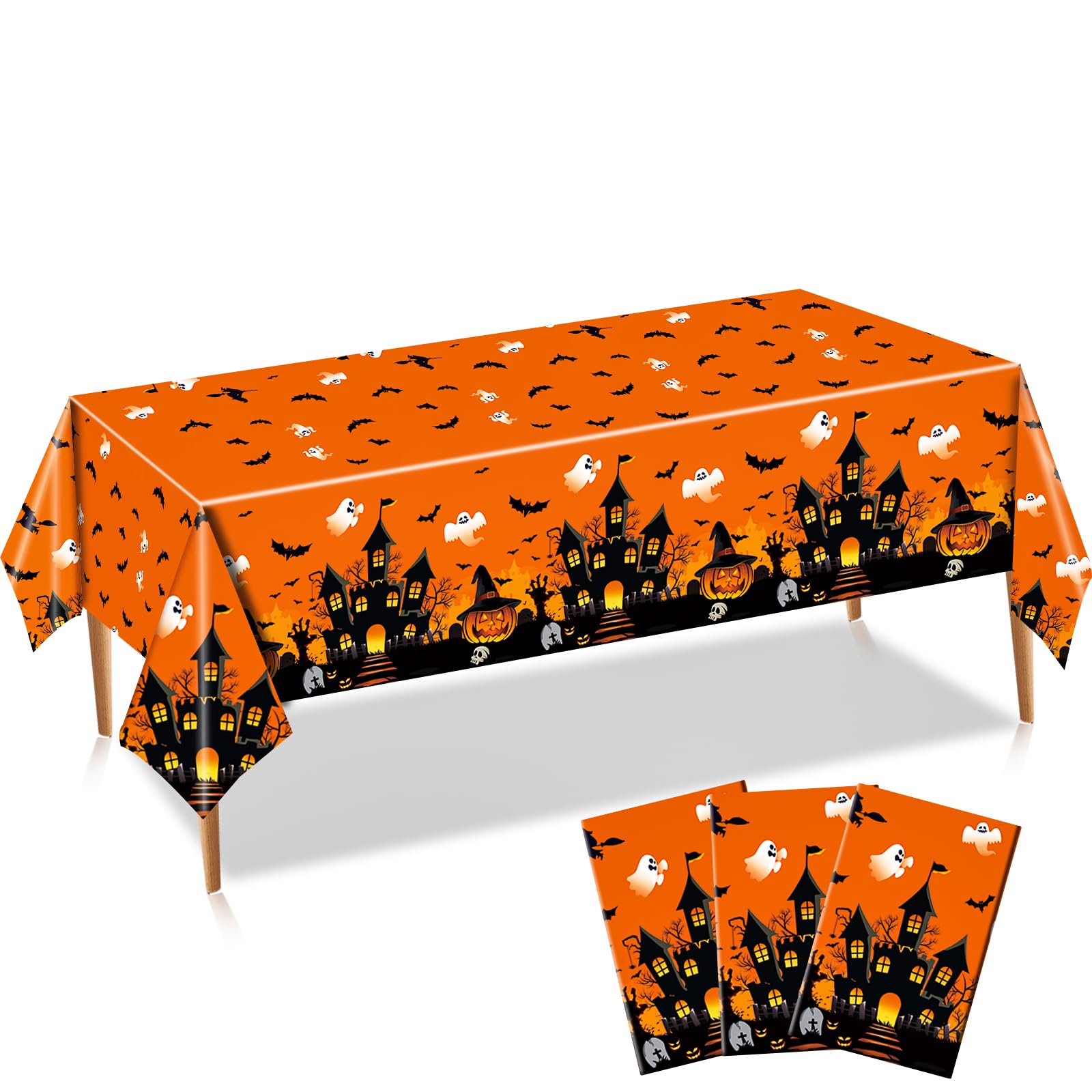 Amazon.com: Baolaiballoon 3 Pack Halloween Tablecloth, Disposable ...