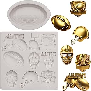 Amazon.com: Rugby Football Fondant Silicone Mold Helmet Ball Chocolate ...