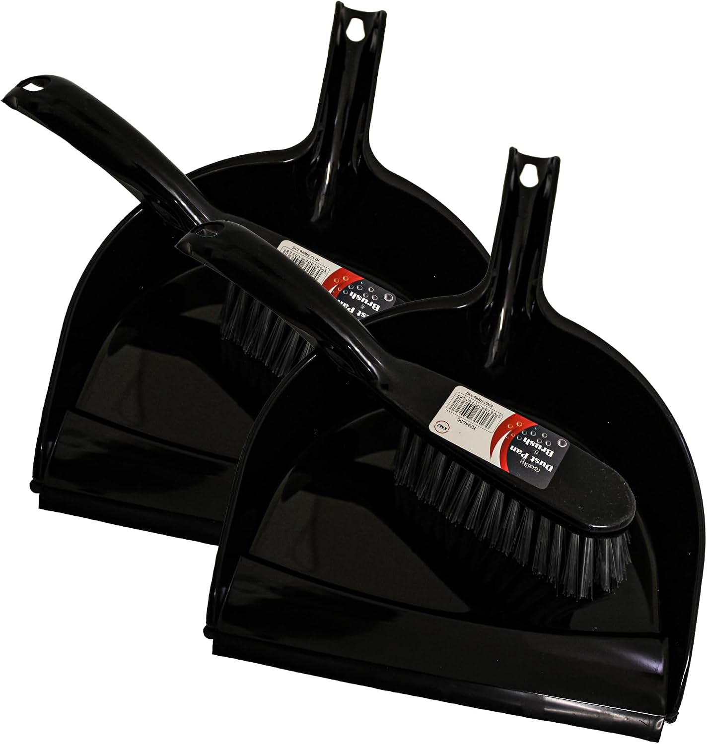 KMJ Black Dustpan and Brush Sets 2 Pack, Portable Cleaning Brush and ...