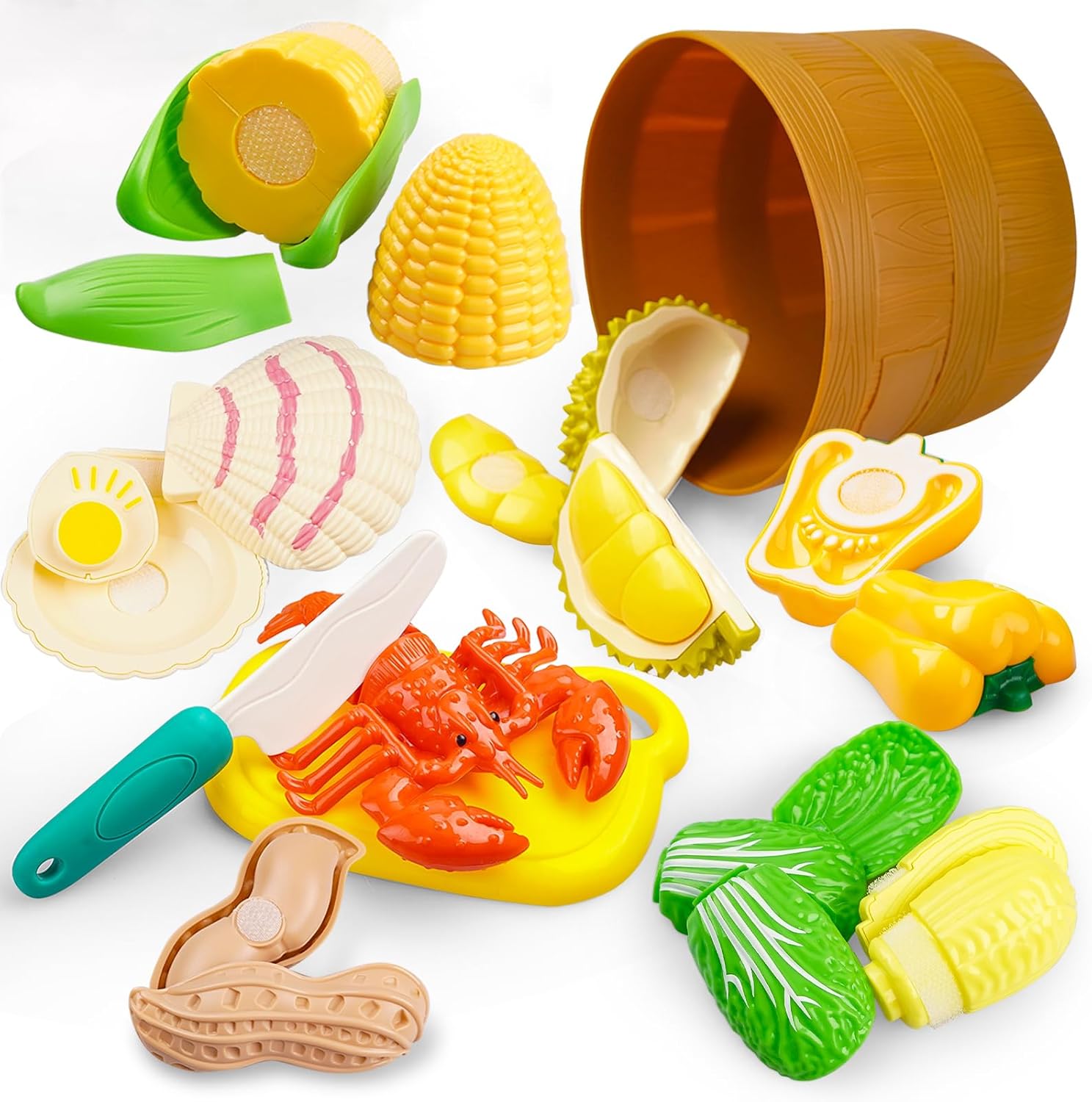 Amazon.com: Play Food for Toddlers,Pretend Fruits Sets for Kids Kitchen ...