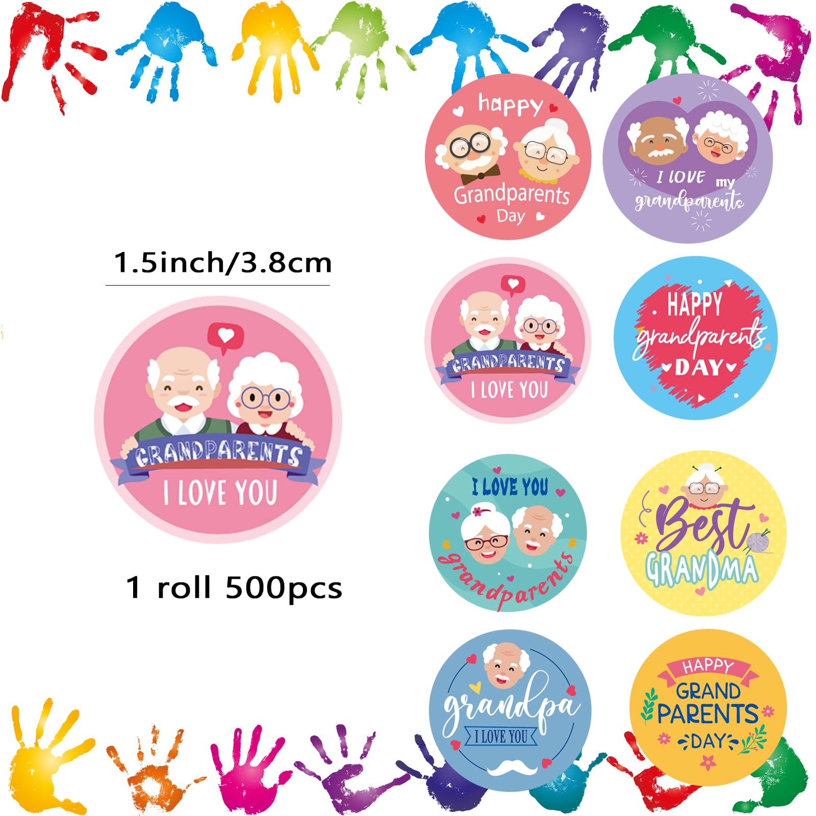 Party Stickers Happy Grandparents Day Stickers - 20 Sheets With 180 ...