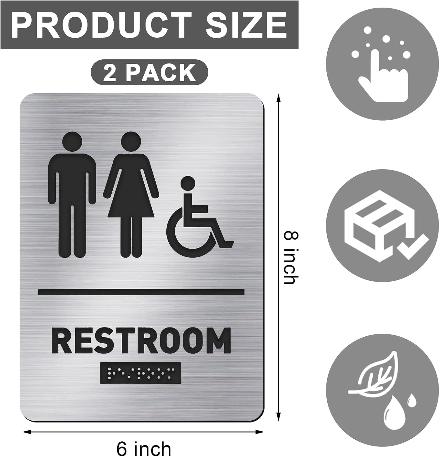 Letrero de baño unisex con texto en inglés «All Gender Bath» y ...