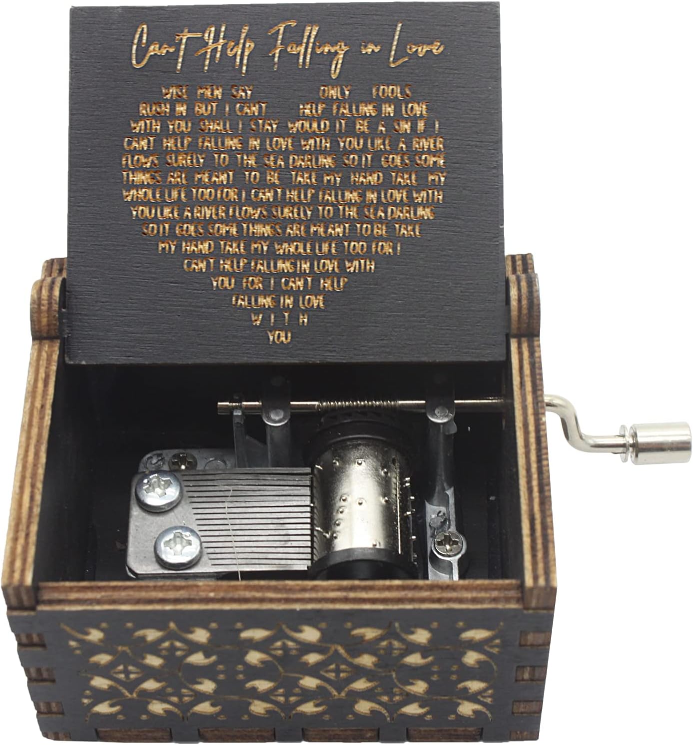 Amazon.com: UNIQLED Can’t Help Falling in Love Music Box Black Hand ...